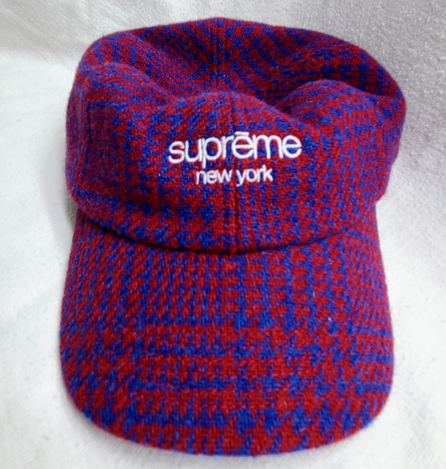 Supreme Harris Tweed Classic Logo 6 Panel Hat Made In… - Gem
