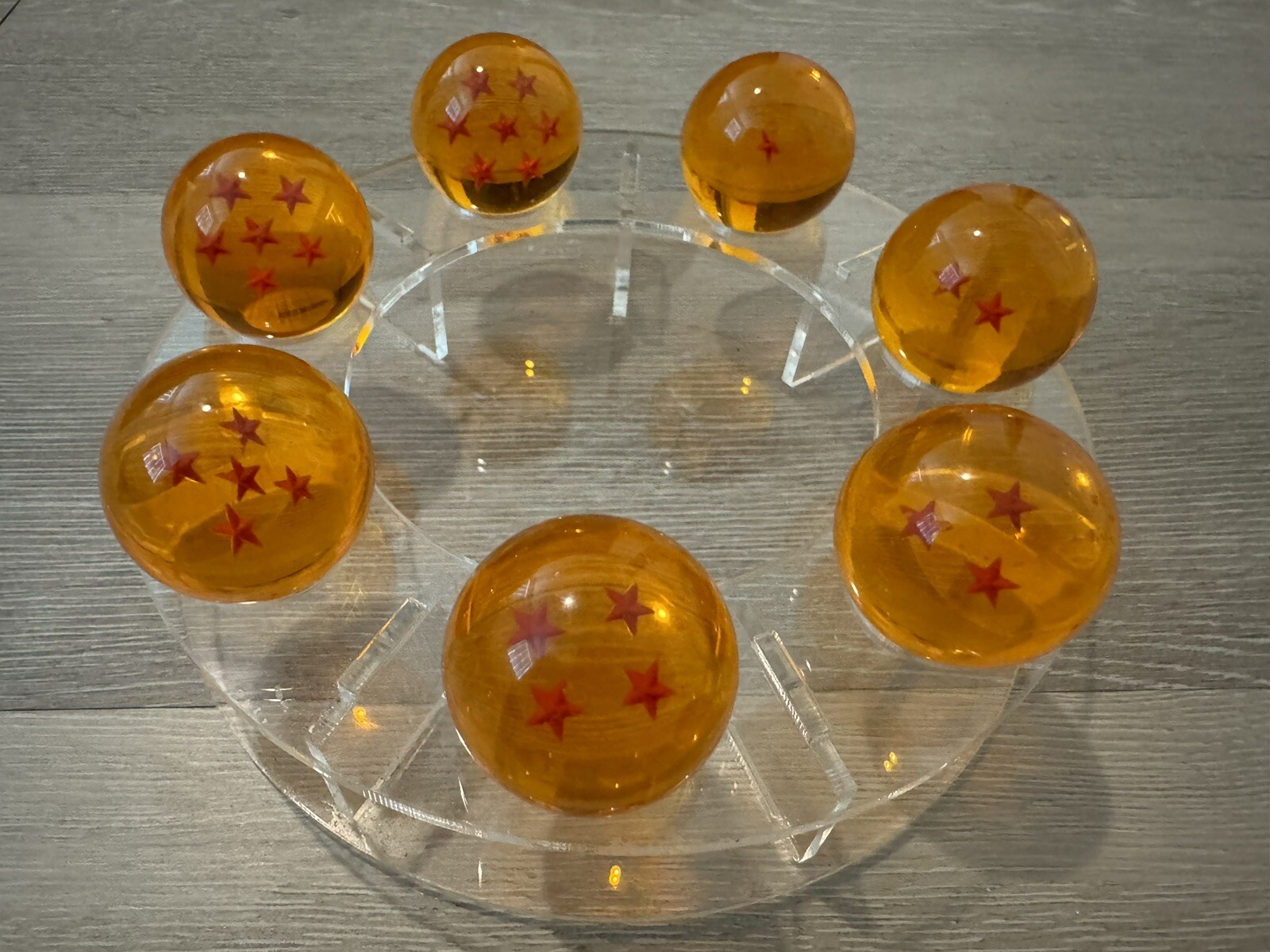 Dragon Ball Z Star Acrilic Resin Crystal Dragon Ball Replica Set Of 7 ...