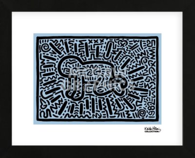 FRAMED ART - KH18 by Keith Haring Print Baby Crawling Contemporary ...