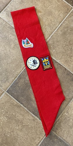BSA Vintage Award Sash Red Felt Cub Scouts/Boy Scouts 27" X 5.5 ...
