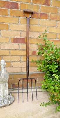 Vintage MANURE Fork, Pitch hay MUCK Fork, wooden Y handle. SPEAR ...