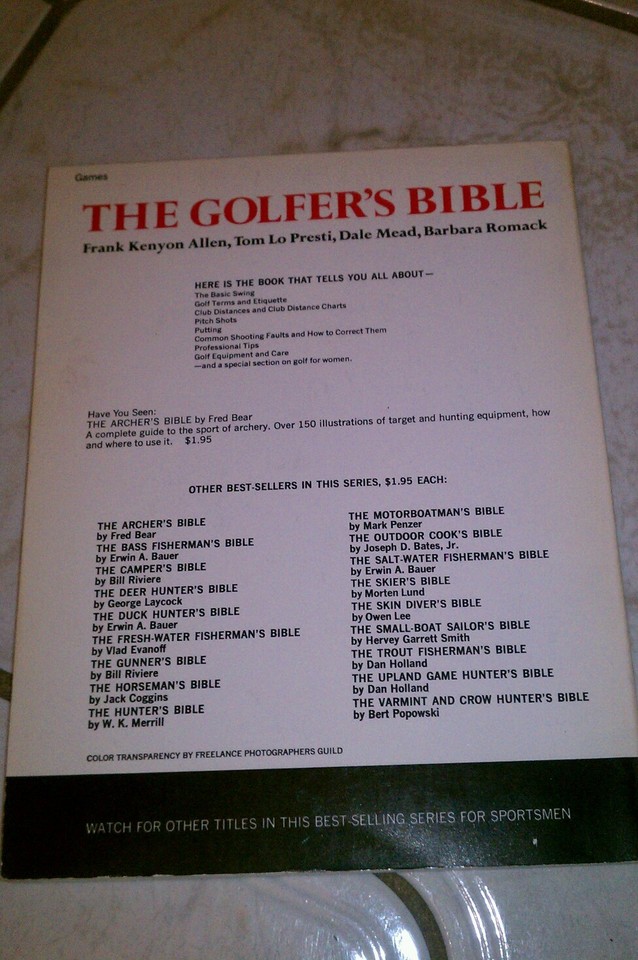 The Golfer's Bible by Frank Kenyon Allen,Tom Lo Presti,Dale Mead ...