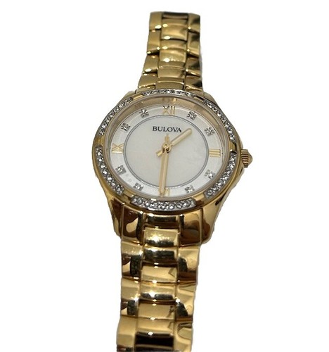 Bulova Octava Crystal Women's Silver Gold Watch (98L256) | eBay