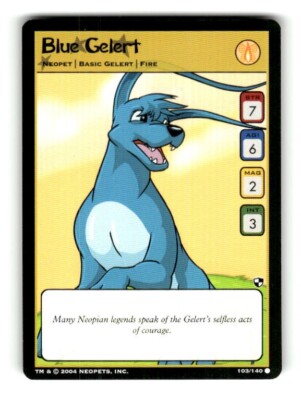 2004 Neopets Battle for Meridell Trading Card Game Blue Gelert #103 C ...