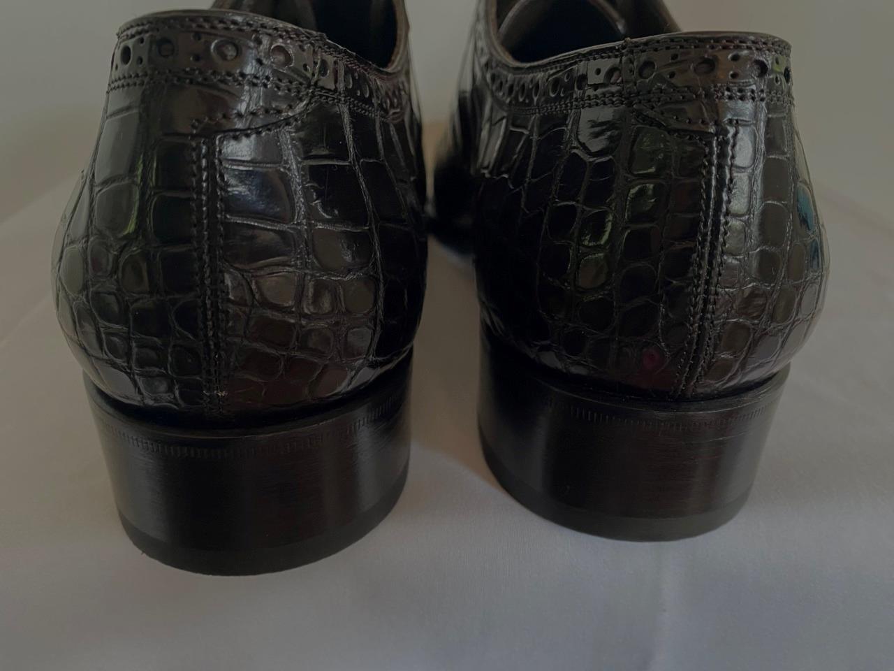 TOM FORD Mens Brown Alligator Polished Brogues Lace Up Shoes Box ...