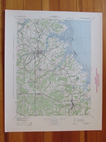Cedar Creek Delaware 1944 Original Vintage USGS Topo Map | eBay