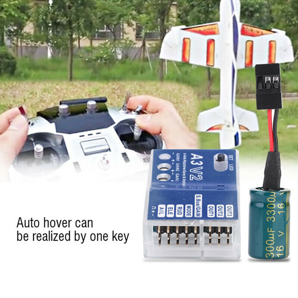 A3 V2 Flight Controller Stabilizer 3-Axis Gyro For RC Fixed Wing Plane ...