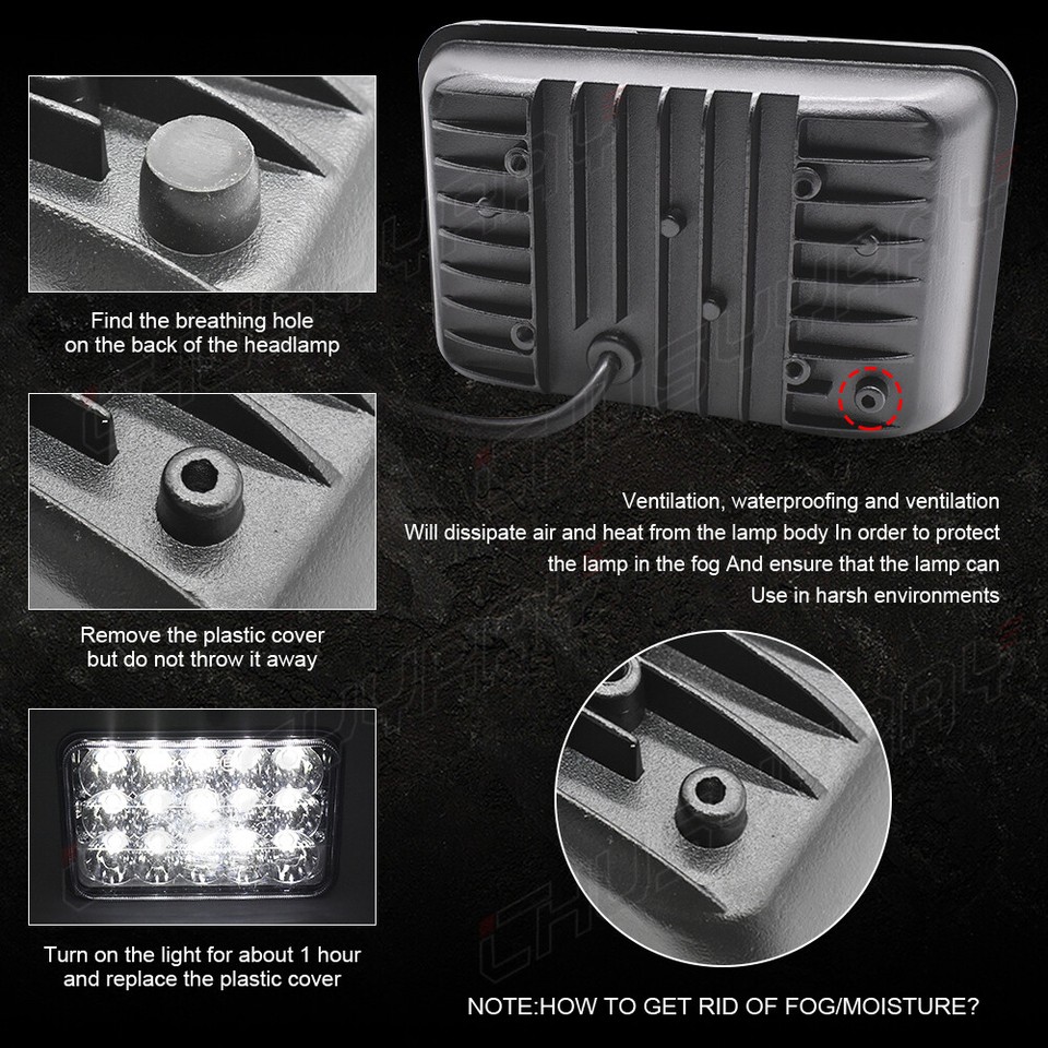 For Honda XR250 XR250L XR650L XR650R 4x6" LED Headlight Hi+Lo Beam DRL ...