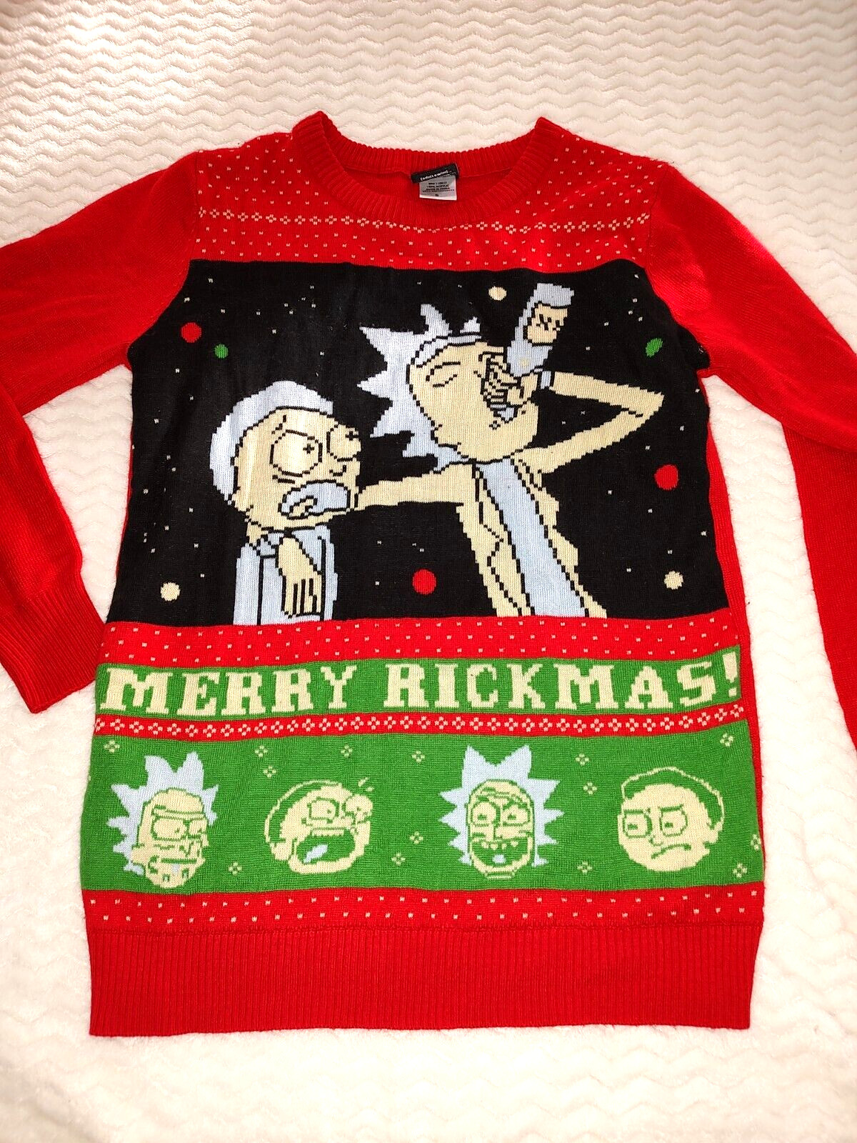 Rick & Morty Red Men's Size Small Merry Rickmas Ugly … - Gem