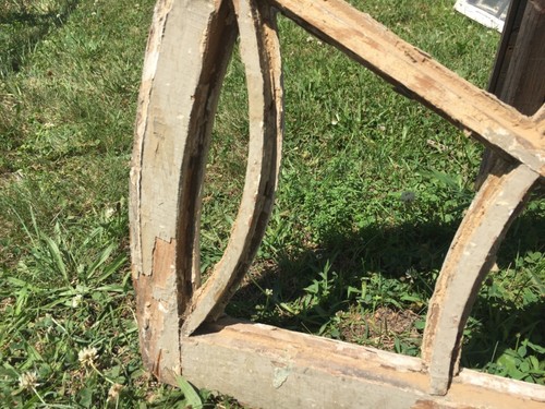 GORGEOUS c1870 arched spider web design window frame NO gLaSS 51” x 19 ...