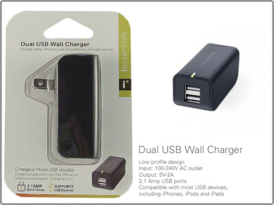 OEM iessentials Dual USB Wall Charger for iPads, iPhones and ...