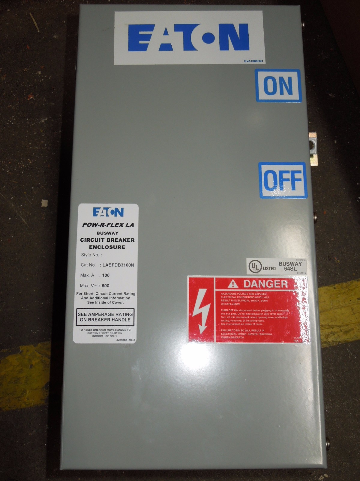 Eaton+LABFDB3100N+Pow-R-Flex+LA+Busplug+100A+3ph+4w+600V+Circuit ...