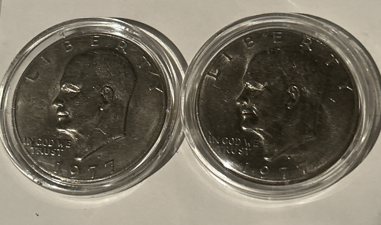 1977-D EISENHOWER LIBERTY ONE DOLLAR - 2 COIN SET Circulated Rare Moon ...