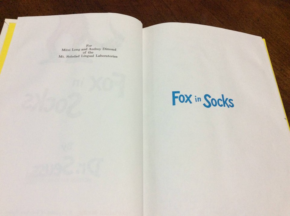 Dr Seuss Fox In Socks (1965 Hardcover) I Can Read Beginner Books | eBay