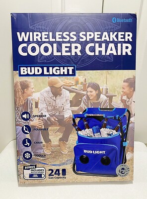 Bud Light Wireless Speaker Cooler Chair With Can Opener | eBay