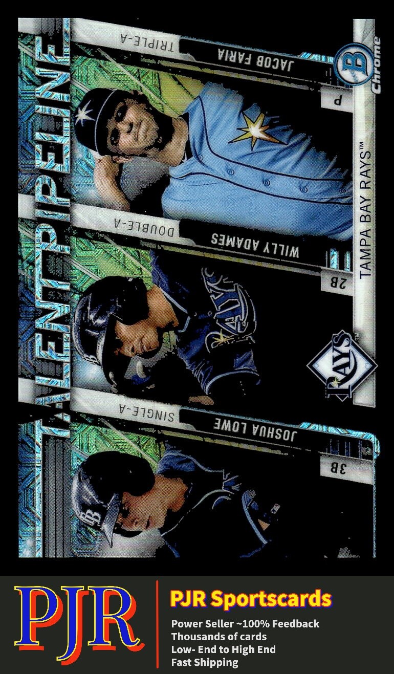 2017 Bowman Mega Box #TPM-TBR Lowe / Adames / Faria Rays Talent ...