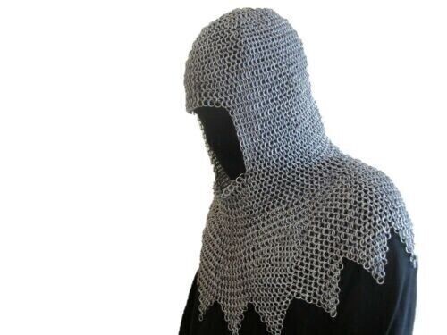 Handmade New style 10 mm Butted Aluminum Chain Mail Coif Chainmail Hood ...
