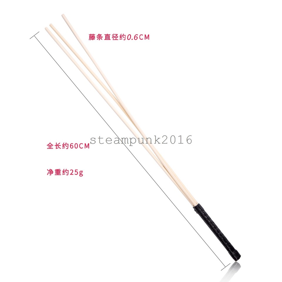 60cm Straight Rattan Prop Whip Flogger school Cane Kinky Riding Crop ...