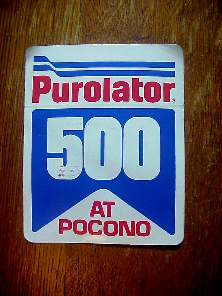 PUROLATOR 500 at Pocono VINTAGE STICKER Nascar Racing NOS | eBay