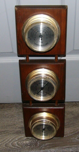 Vintage Taylor Thermometer, Barometer & Humidity 3 Meter Wood Weather ...