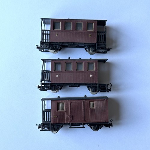 009 HOe Jouef / Egger Bahn - 3x Brown Passenger Coach & Baggage Car | eBay UK
