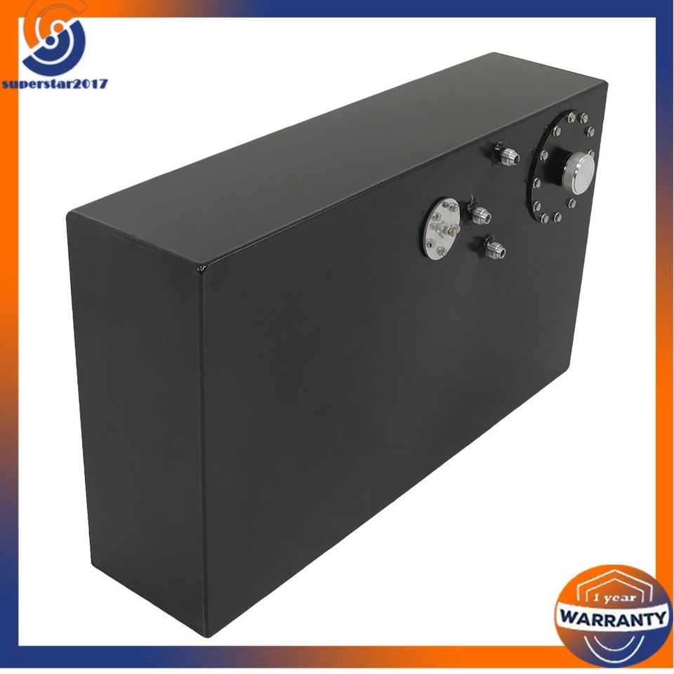Aluminum Black Fuel Cell Gas Tank w/ Cap + Level Sender Street Rod 17 ...