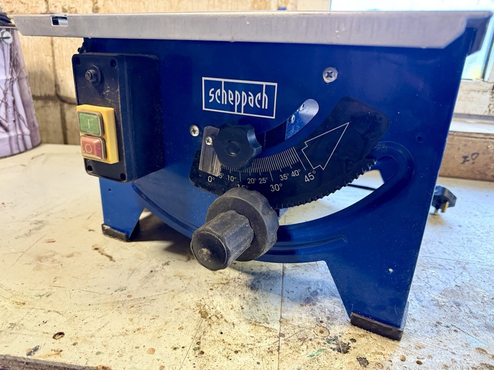 Scheppach HS80 Table Saw Bench Top 8" 210mm Circular Saw 45° Tilt ...