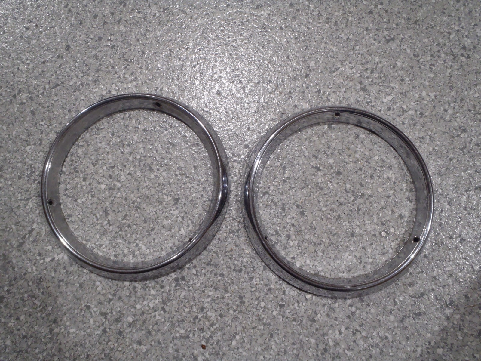 56 57 C1 Corvette LH/RH Metal Headlight Trim Rings (2)--GM #5947245 ...