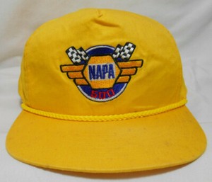 Vintage 90's Nascar Racing Napa 500 Yellow Rope Braid Adjustable Hat ...