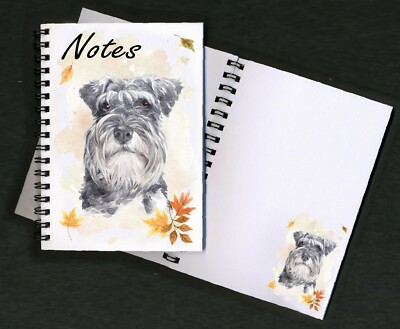 Miniature Schnauzer Dog Notebook/Notepad + small image on every page ...