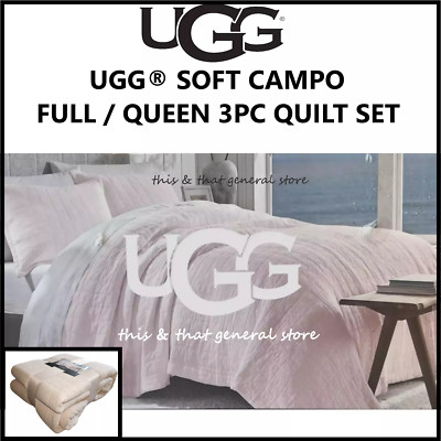 NEW SOFT UGG® CAMPO Full /Queen Quilt +Shams 3 PC Set CERTIFIED 100 by ...