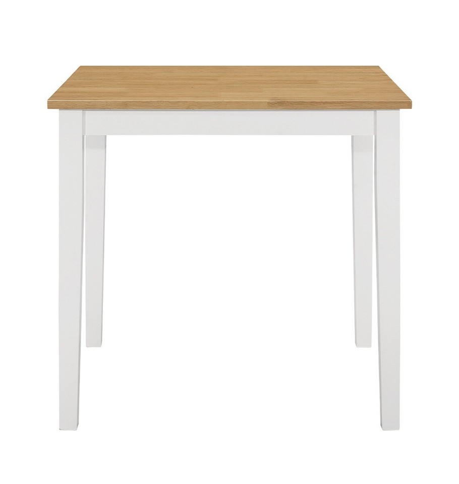 Small Dining Table in White & Oak Finishing, Solid Wood Breakfast ...