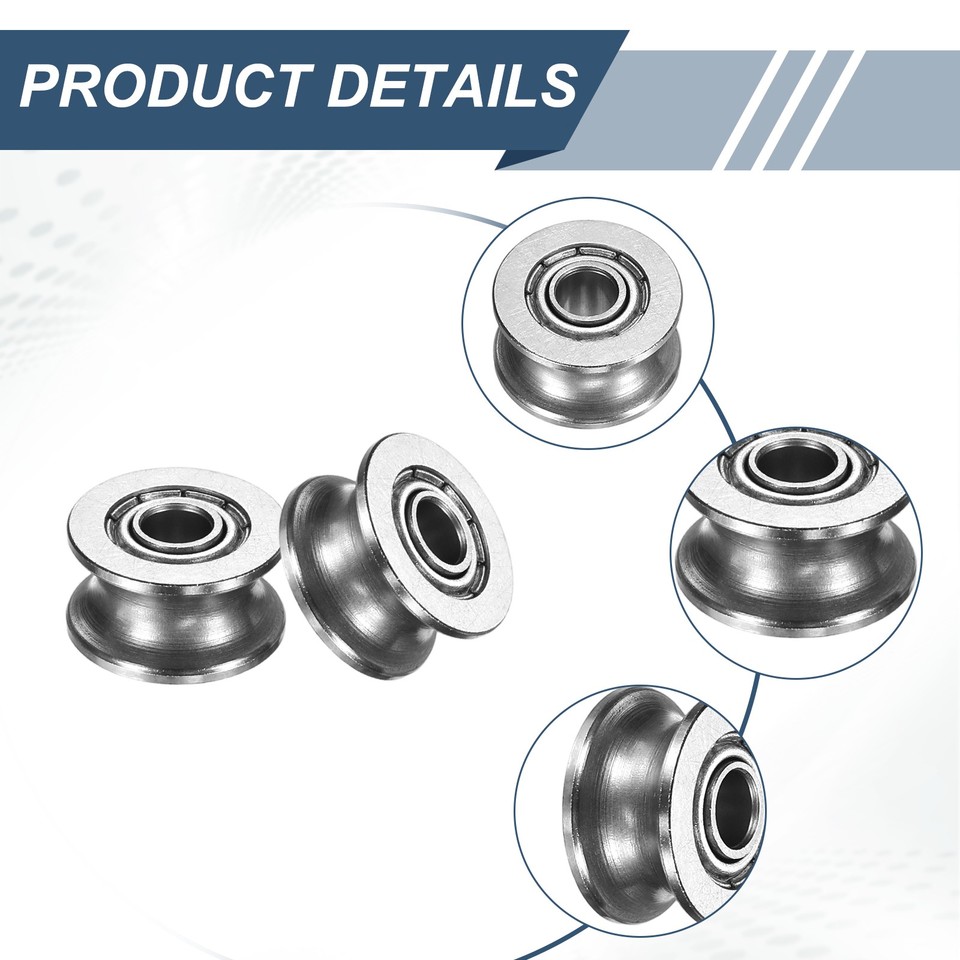 12 Pcs 4x13x7mm Small U Groove Ball Bearing Pulley Miniature Pulley for ...