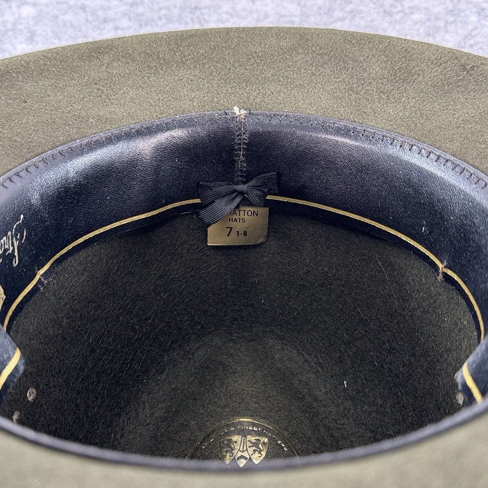 Stratton Military Campaign Hat Size 7 1/4 Green Felt Vintage Self ...