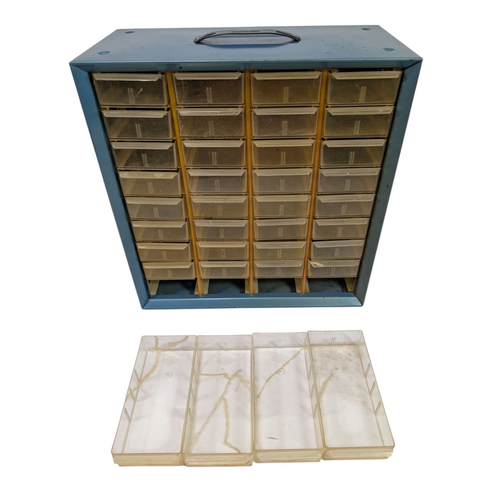 VTG Akro Mils Metal 36-Drawer Nut Bolt Storage Bin Cabinet Organizer w ...