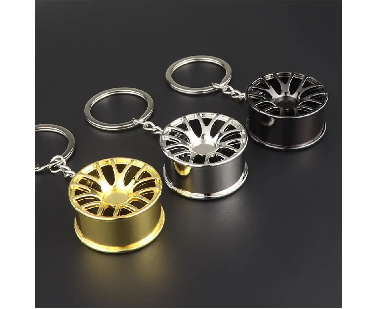 Windyhope Creative Car Wheel Rim Turbo Metal Pendant Keychain Keyring ...