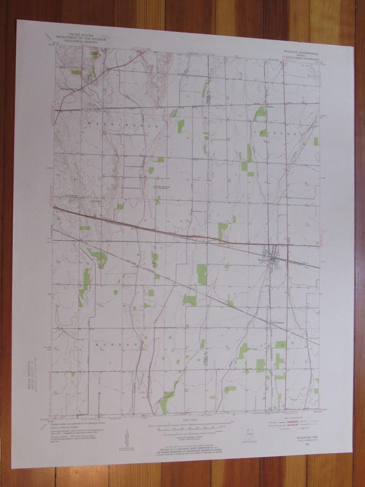 Wanatah Indiana 1955 Original Vintage USGS Topo Map | eBay