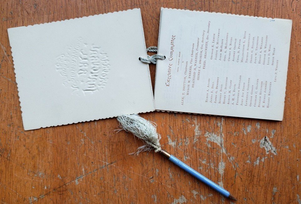 1889 Benjamin Harrison Inauguration Ball Program American President U.S ...