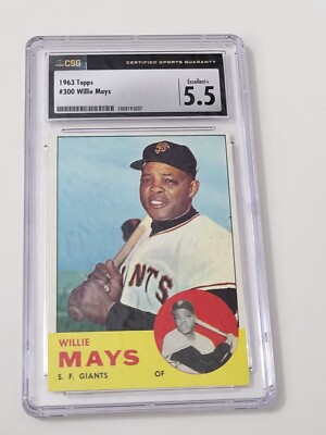 1963 Topps WILLIE MAYS San Francisco Giants #300 CSG 5.5 EX Condition ...