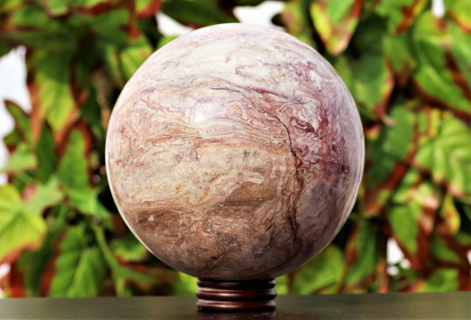 210MM Pink Rosetta Jasper Crystal Healing Ball Chakra Energy Gemstone ...