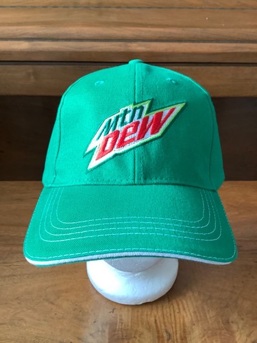MOUNTAIN DEW Hat Green BASEBALL CAP Cotton Hook And Loop Adjustable NEW ...