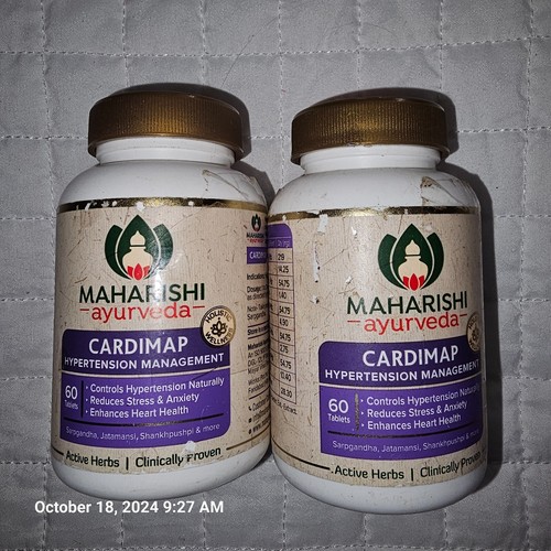2 Maharishi Ayurveda CARDIMAP Hypertension Management 60 Tablets each ...