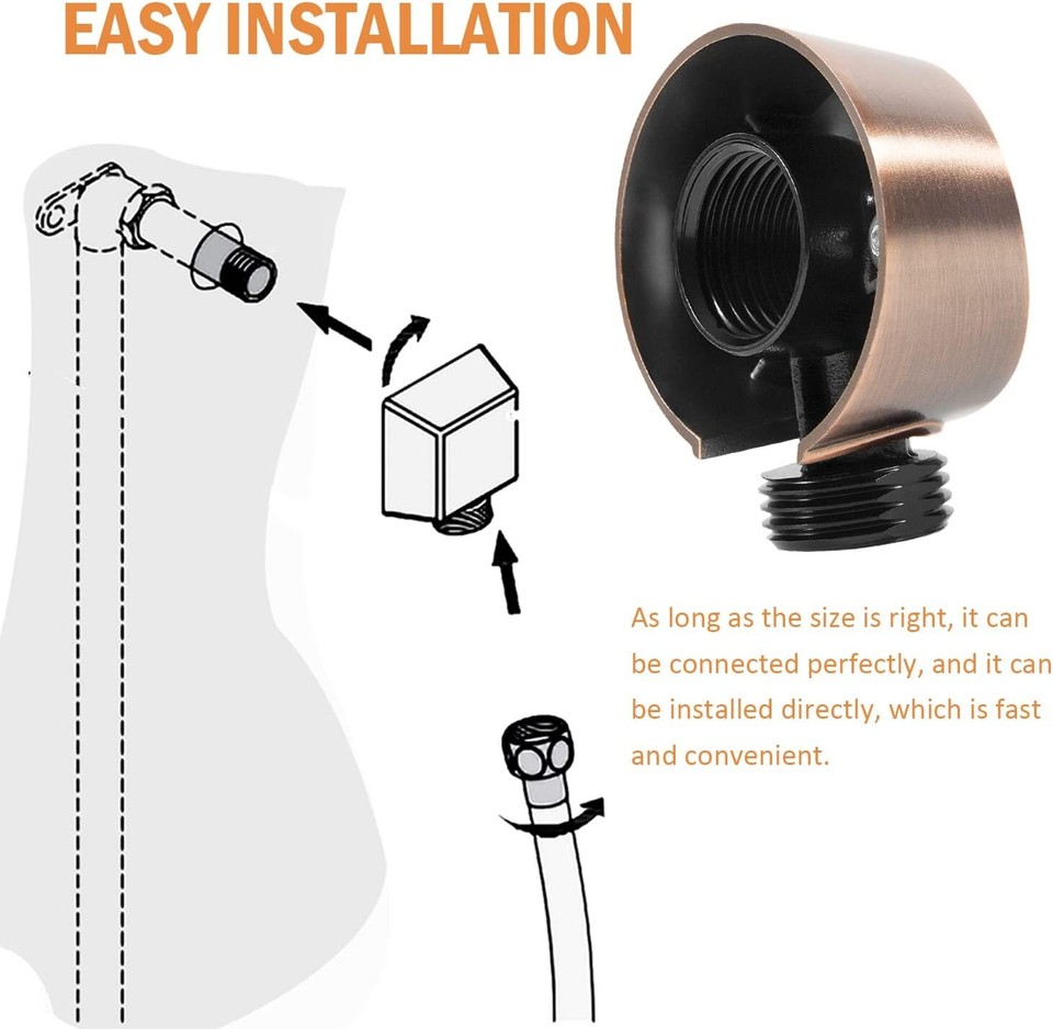 Round Drop Ell Handheld Shower Wall Connector A725ORB, Bronze 0.5 Inch ...