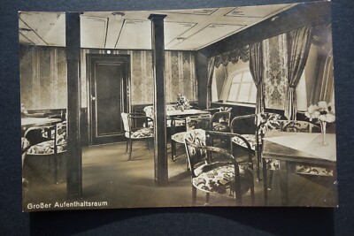 interior, large cabin Graf Zeppelin rppc real photo postcard | eBay