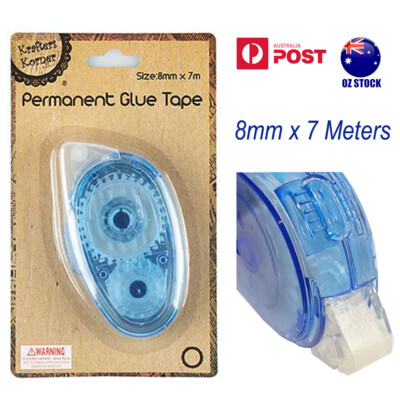 Permanent Adhesive Glue Tape Clear Double Sided Applicator Craft Roller ...