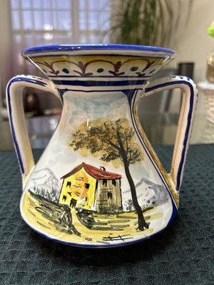 Vintage Deruta Italy Hand Painted Pottery Pitcher - Dipino A Mano - G.F ...