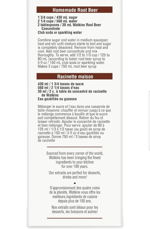 Watkins Root Beer Concentrate, Racinette 2 Fl Oz Mocktails Fast ...