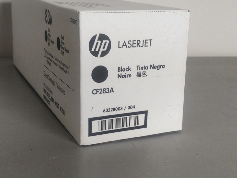 Genuine OEM HP 83A CF283AD Black Toner Cartridge - LJ MFP M125, M225 ...