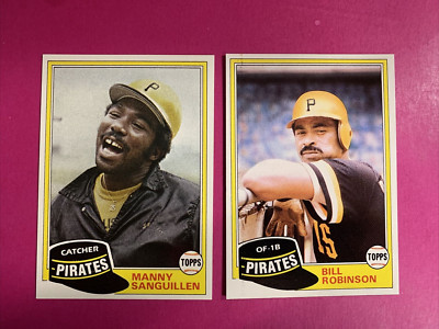 🐶 1981 TOPPS Manny Sanguillen #226 & Bill Robinson #51 Pittsburgh ...