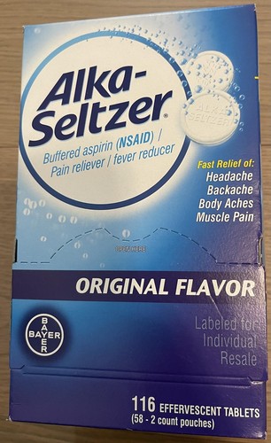 AlkaSeltzer Original Effervescent analgesic Tablets 116ct (6 Pack) | eBay